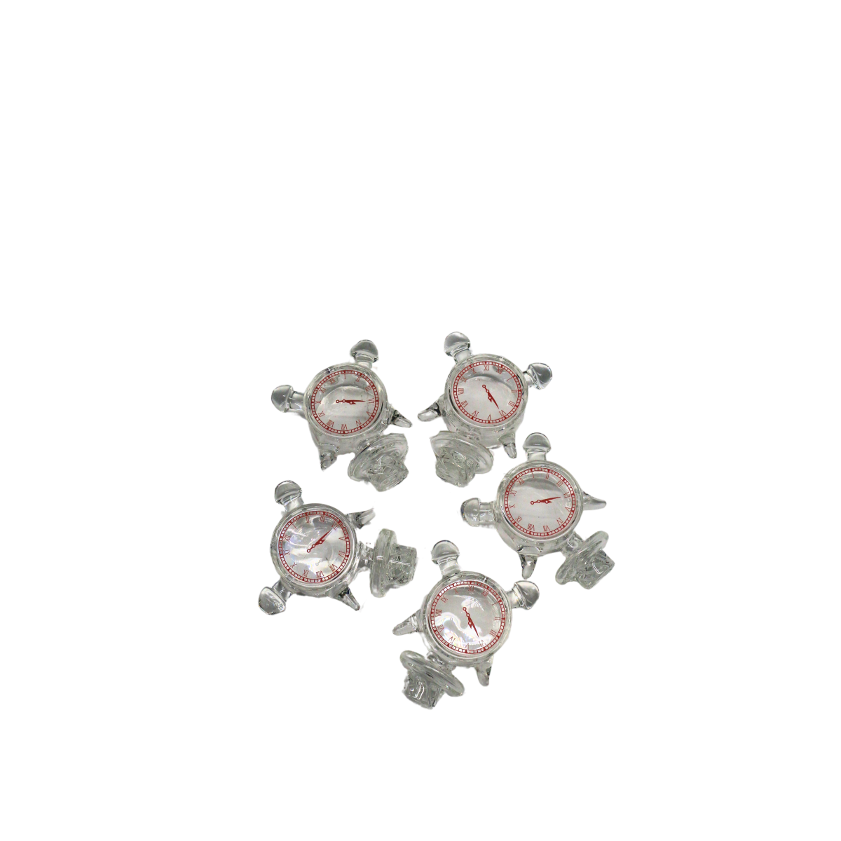 GLASS CARB CAP CLOCK DESIGN 5CT/PK